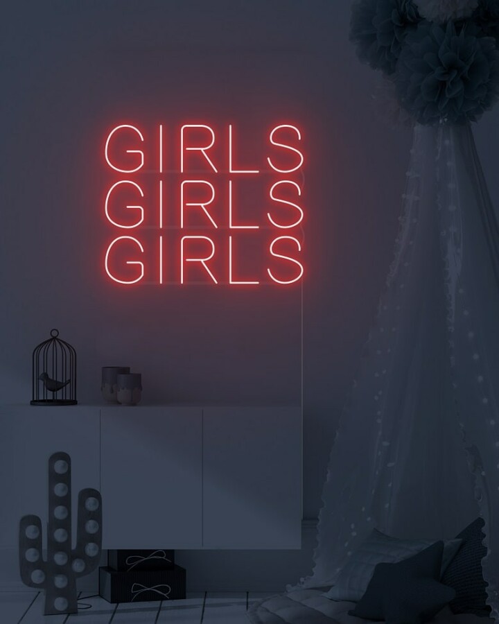 GIRLS, GIRLS, GIRLS Neon Signs - Echo Neon Studio