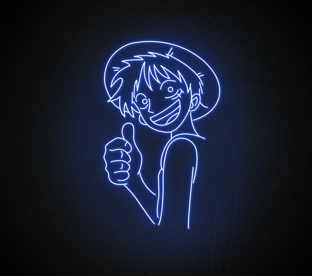 Luffy Neon Sign - Add Japanese Character on Wall - Echo Neon Studio