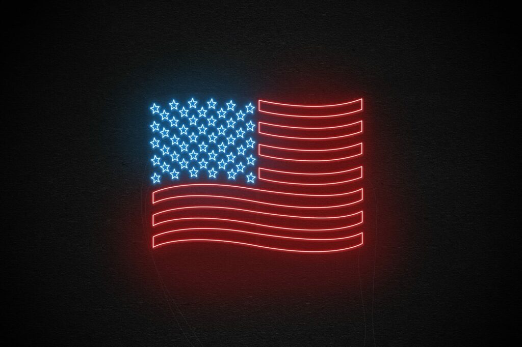 USA Flag Neon Sign - Show Off Your Patriotism - Echo Neon Studio
