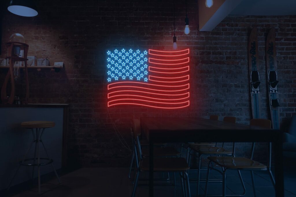 USA Flag Neon Sign - Show Off Your Patriotism - Echo Neon Studio