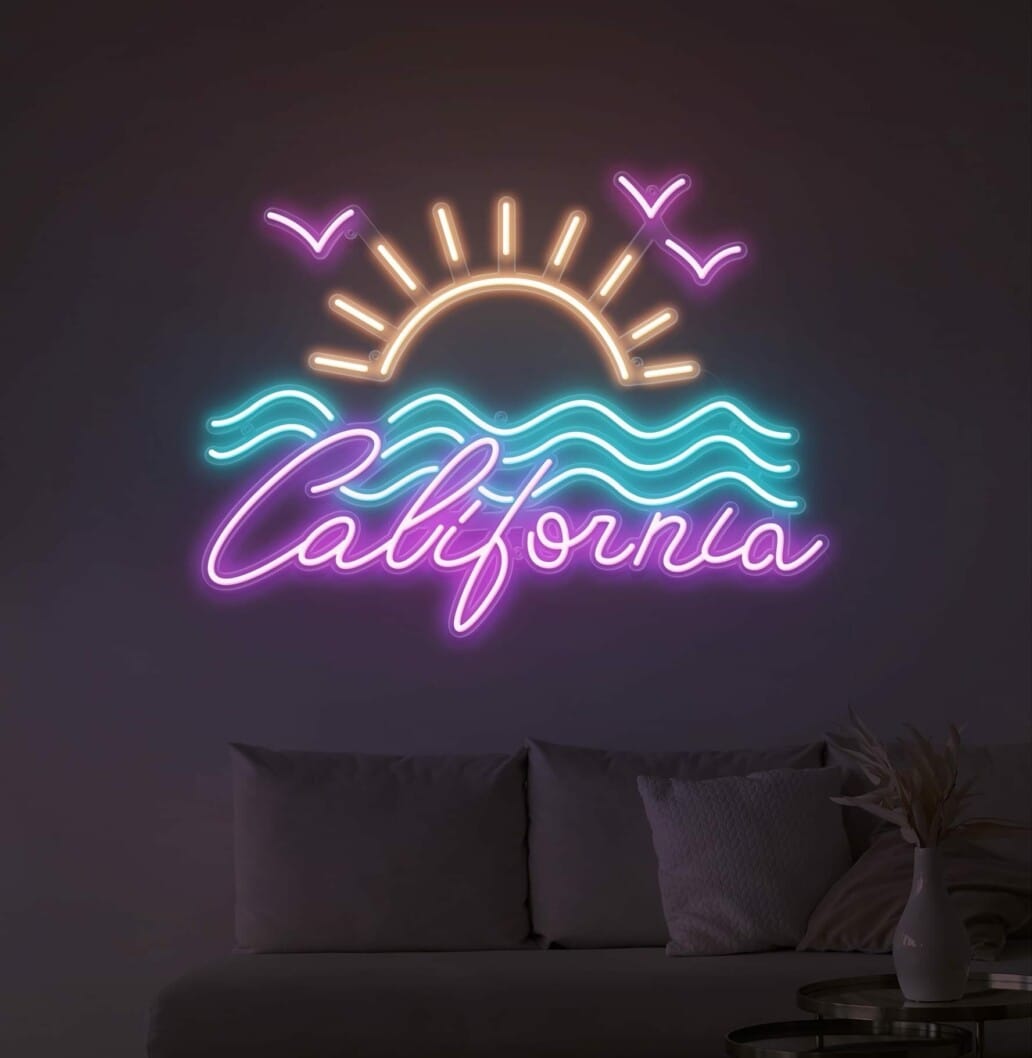 California Sunrise Neon Sign - LED Neon Wall Art - Echo Neon Studio