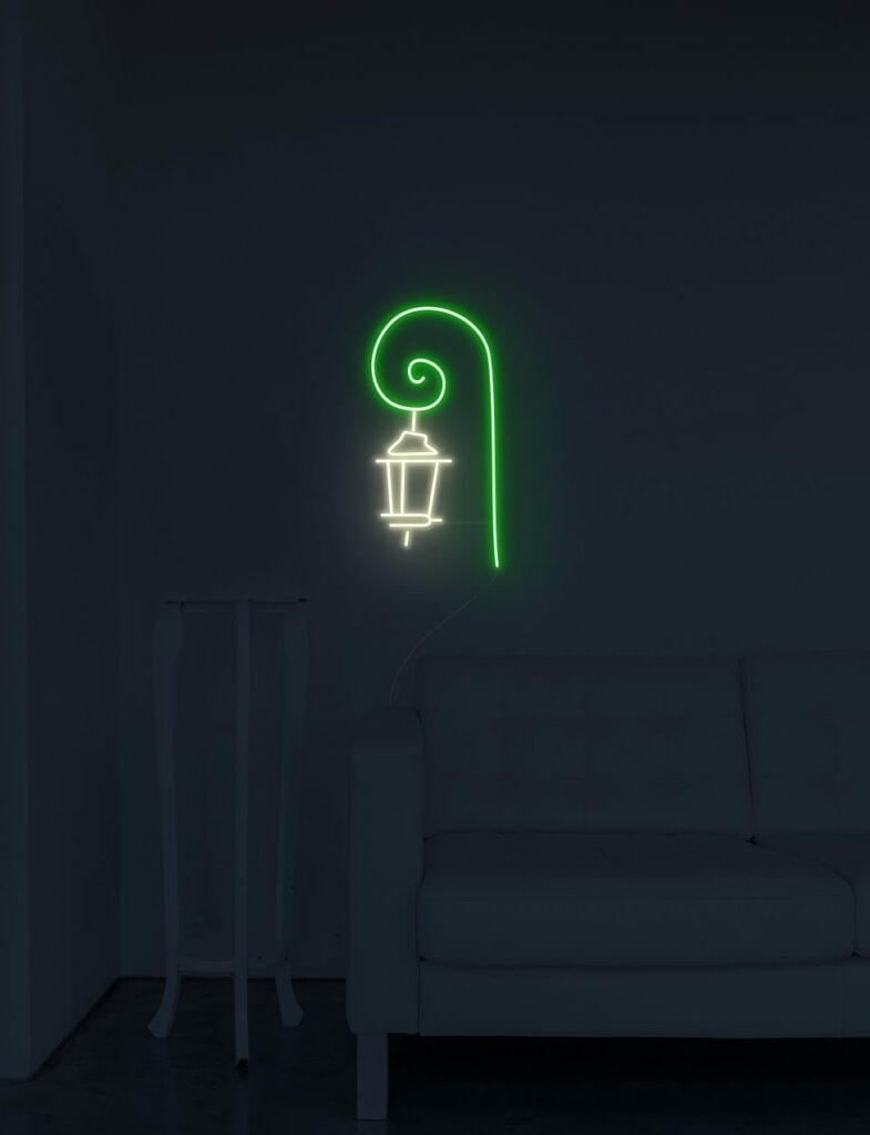 Street Lamp Neon Sign - Vintage Style Lantern - Echo Neon Studio