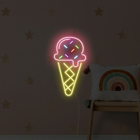 Ice Cream LED Neon Sign, Perfect for Wall Art & Home Decor | Echo Neon